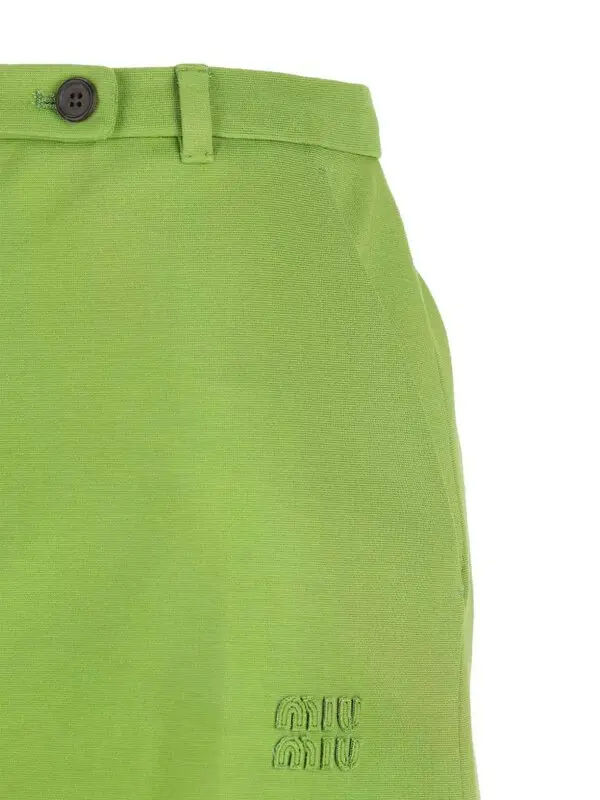 Miu Miu Milano Rib Knit Miniskirt - Green
