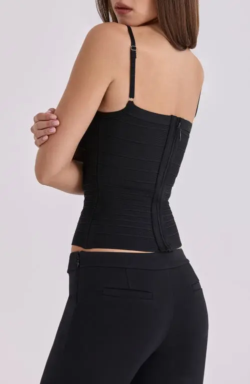 House Of Cb The Body Bandage Top - Black