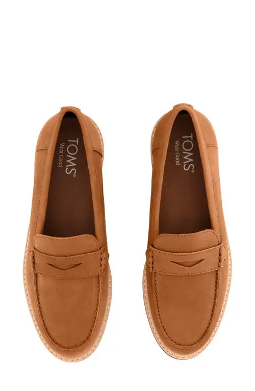 Toms Leather Penny Loafer - Medium Brown