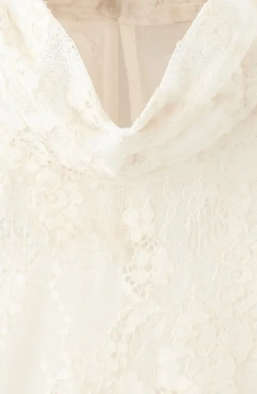 Mango Lace Ruffle Cuff Top