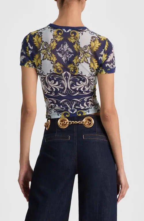 Alice + Olivia Tess Stretch Mesh Crop T-shirt