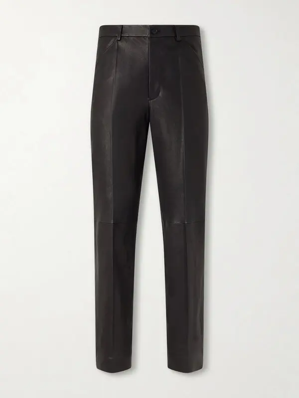 Auralee Straight-leg Full-grain Leather Trousers