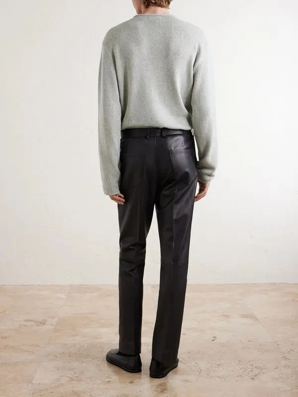 Auralee Straight-leg Full-grain Leather Trousers