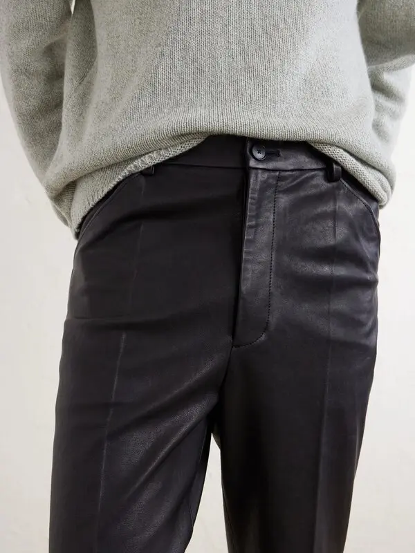 Auralee Straight-leg Full-grain Leather Trousers