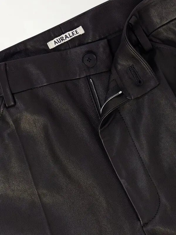 Auralee Straight-leg Full-grain Leather Trousers