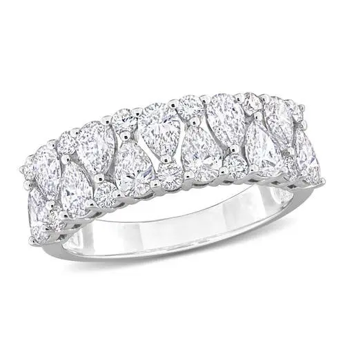 JULIANNA B. Diamond Semi-eternity Ring 14k - 14k White Gold