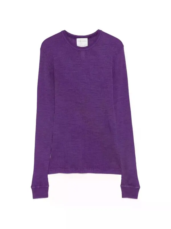 FORTE_FORTE Round-neck Long-sleeve T-shirt - Purple