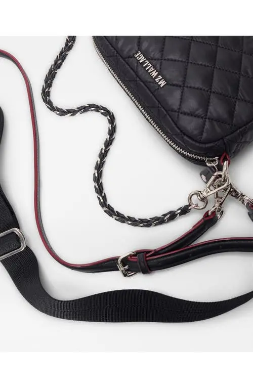 Mz Wallace Mini Crosby Quilted Nylon Crossbody Bag - Black