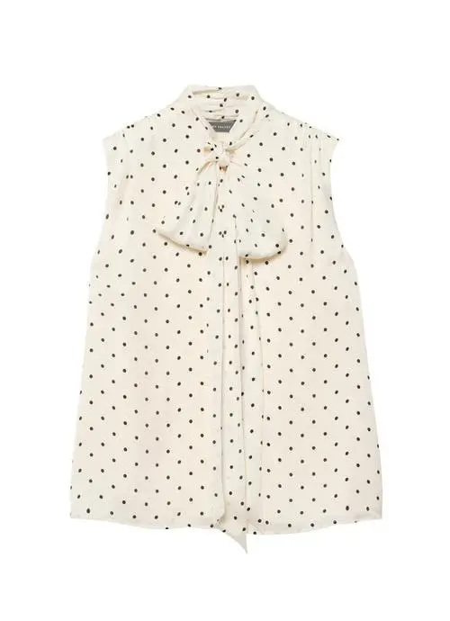 Mint Velvet Polka Dot Tie Neck Top