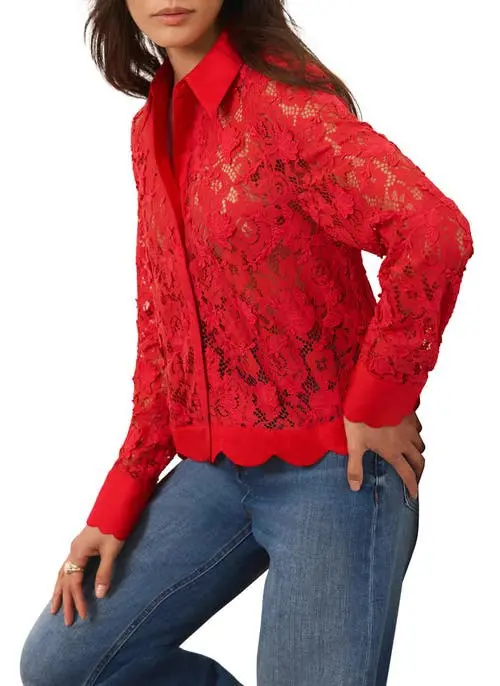 Mint Velvet Lace Cropped Shirt