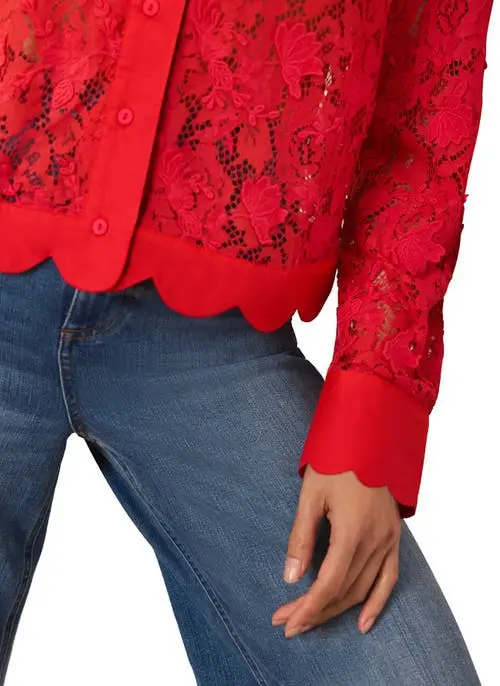 Mint Velvet Lace Cropped Shirt