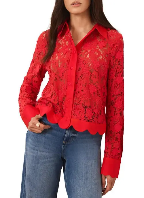 Mint Velvet Lace Cropped Shirt