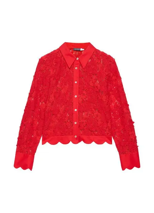Mint Velvet Lace Cropped Shirt