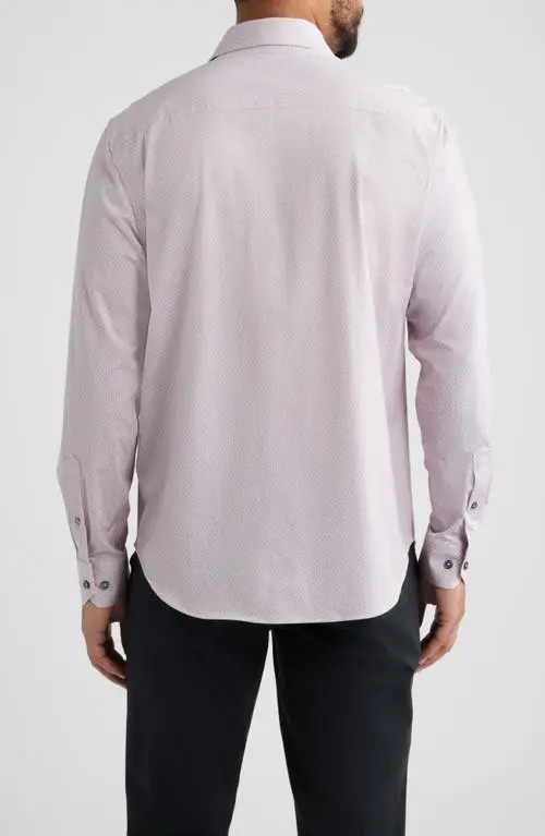 Bugatchi James Ooohcotton® Geometric Print Button-up Shirt - Pink
