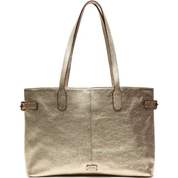 FRANCES VALENTINE Large Amalie Leather Tote - Platino