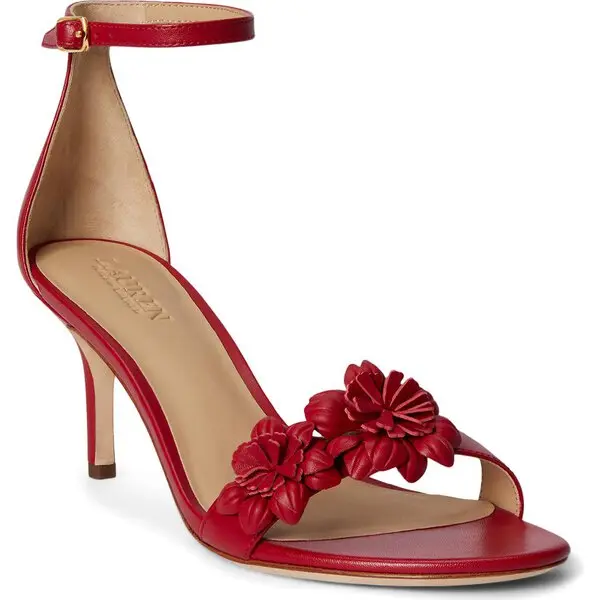 Ralph Lauren Allie Ankle-strap Sandal - Festive Red