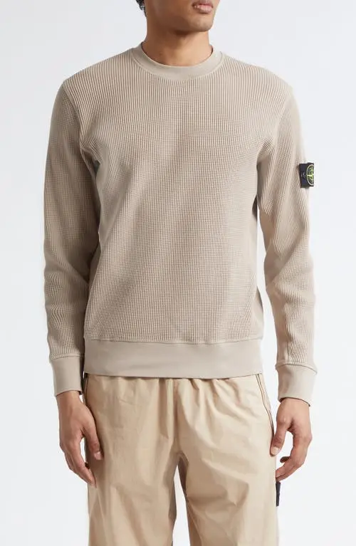 Stone Island Cotton Waffle Knit Sweatshirt - Desert