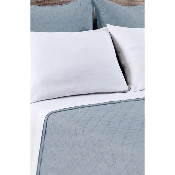 POM POM AT HOME Huntington Coverlet - Dusty Blue