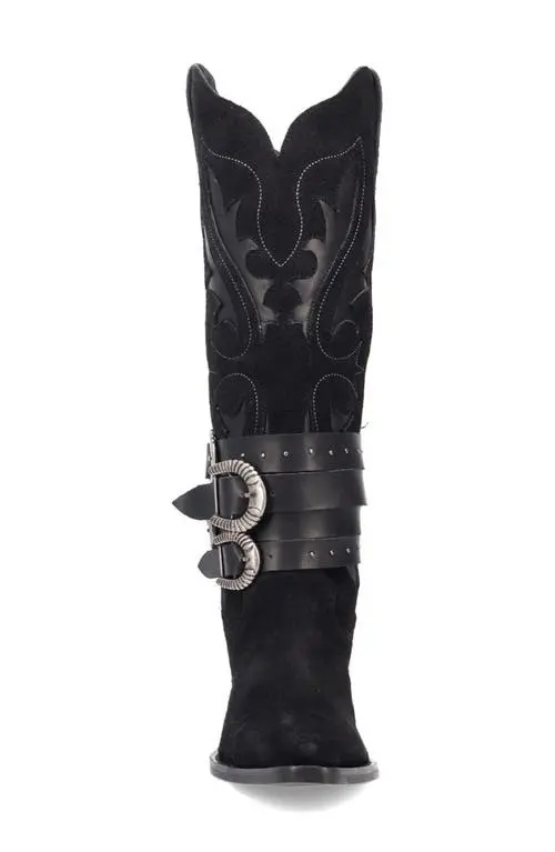 DINGO Buck Wild Knee High Western Boot - Black