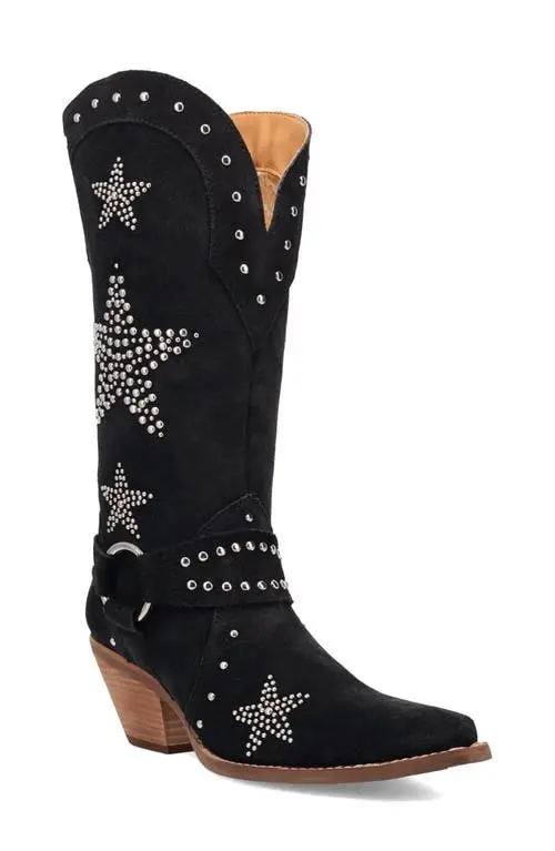 DINGO Lucky Stars Knee High Western Boot - Black