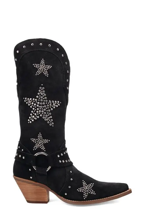 DINGO Lucky Stars Knee High Western Boot - Black