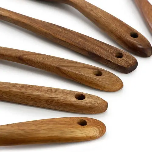 MEGACHEF 7 Piece Acacia Wood Kitchen Cooking Utensil Set - Brown