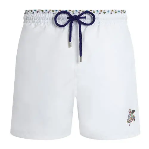 Vilebrequin Bicolor Micro Ronde Des Tortues Swim Shorts - White