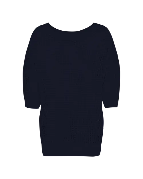 Vilebrequin Crochet Organic Cotton And Linen Sweater - Navy