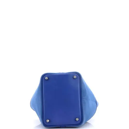 Hermès Cargo Picotin Lock Bag Canvas And Swift Pm - Blue