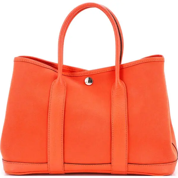Hermès Garden Party Tote Toile And Leather 30 - Orange