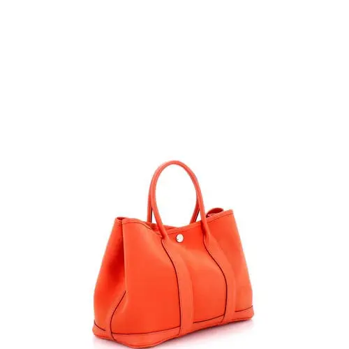 Hermès Garden Party Tote Toile And Leather 30 - Orange