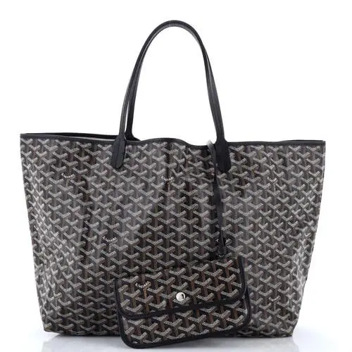 Goyard Saint Louis Tote Coated Canvas Gm - Black