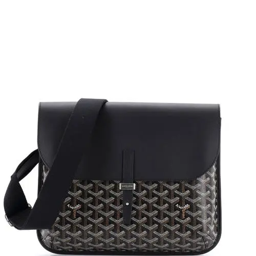 Goyard Coursier Messenger Bag Coated Canvas And Leather - Black