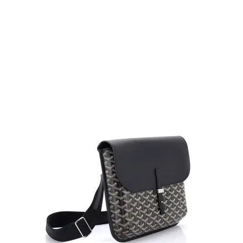 Goyard Coursier Messenger Bag Coated Canvas And Leather - Black