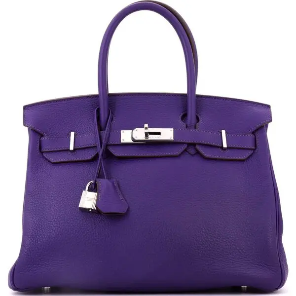 Hermès Birkin Handbag Purple Clemence With Palladium Hardware - Iris