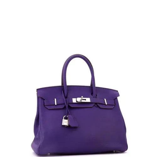 Hermès Birkin Handbag Purple Clemence With Palladium Hardware - Iris