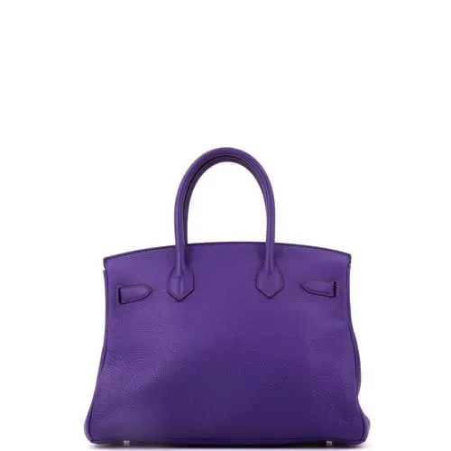 Hermès Birkin Handbag Purple Clemence With Palladium Hardware - Iris