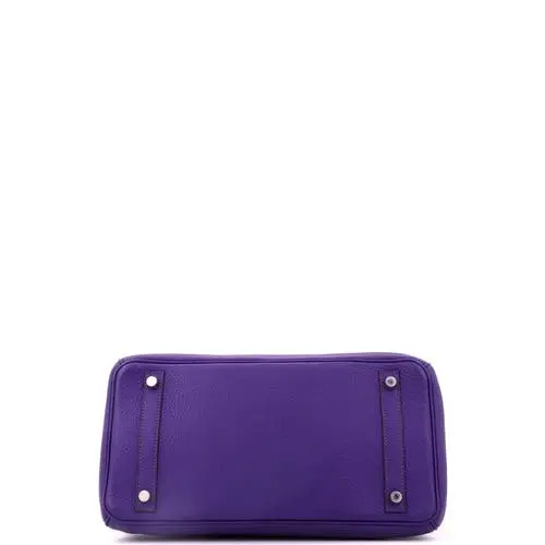 Hermès Birkin Handbag Purple Clemence With Palladium Hardware - Iris
