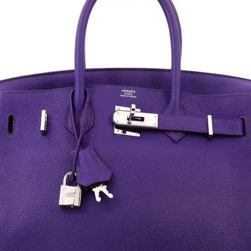 Hermès Birkin Handbag Purple Clemence With Palladium Hardware - Iris
