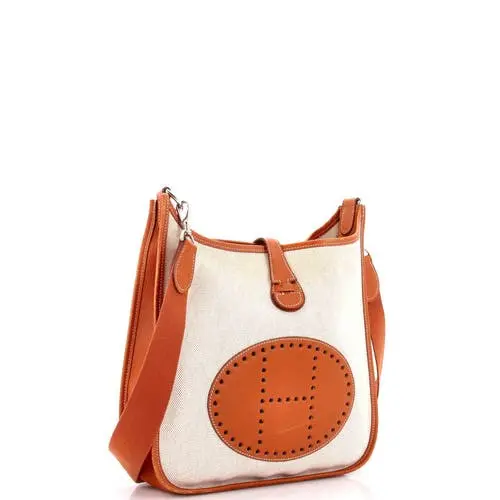Hermès Evelyne Bag Gen Iii Toile And Leather Pm - Ecru