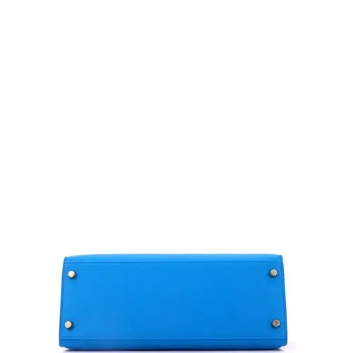 Hermès Kelly Handbag Madame With Gold Hardware 28 - Blue