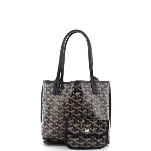 Goyard Anjou Reversible Tote Coated Canvas Mini - Black