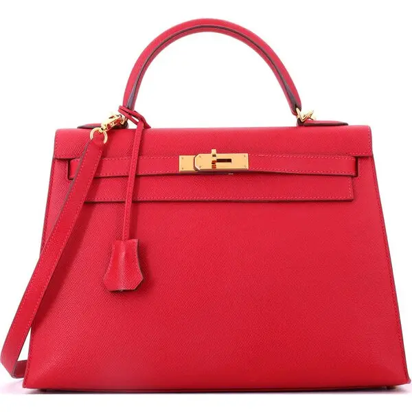 Hermès Kelly Handbag Epsom With Gold Hardware 32 - Red