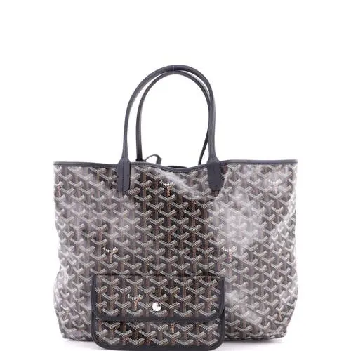 Goyard Saint Louis Tote Coated Canvas Pm - Black