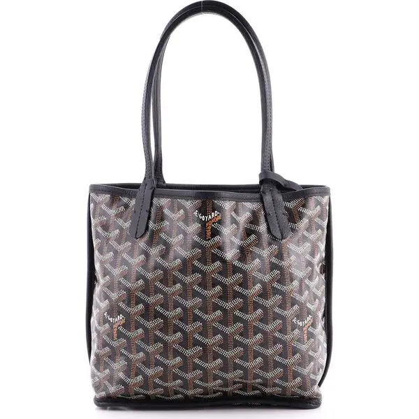 Goyard Anjou Reversible Tote Coated Canvas Mini - Black