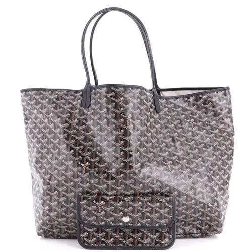 Goyard Saint Louis Tote Coated Canvas Gm - Black