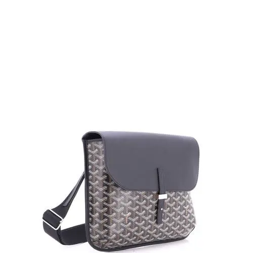 Goyard Coursier Messenger Bag Coated Canvas And Leather - Black