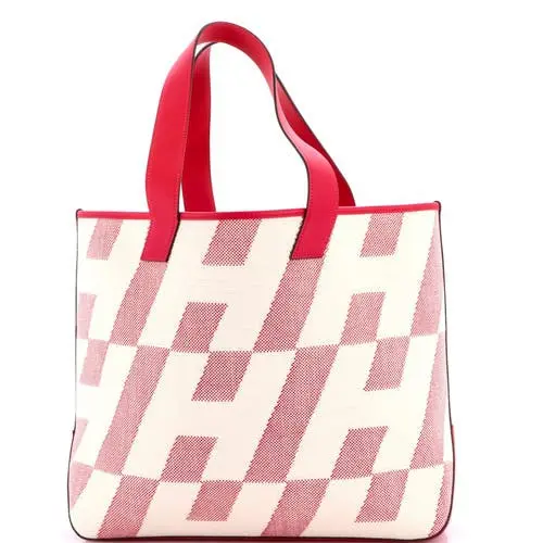 Hermès Cabas H En Biais 40 Tote - Framboise