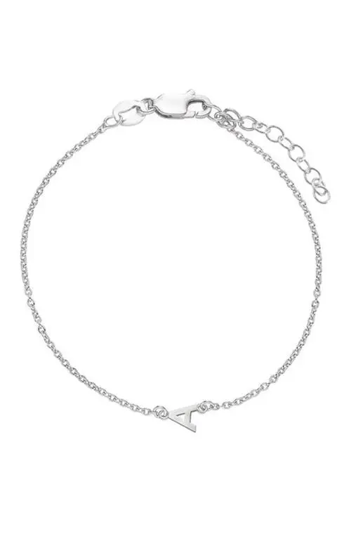 OAK & LUNA Inez Initial Bracelet/anklet In Sterling Silver - Letter A