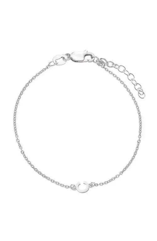 OAK & LUNA Inez Initial Bracelet/anklet In Sterling Silver - Letter C